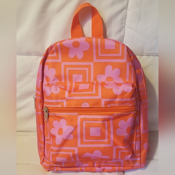 Bags | Nwot 6s Floral Pattern Inspired Mini Fashion Backpack Orange ...